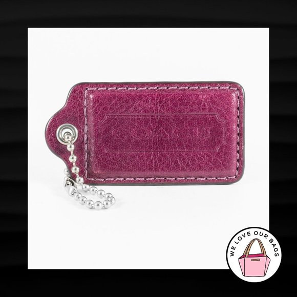Coach | Bags | 3 Large Coach Magenta Pink Leather Key Fob Bag Charm ...